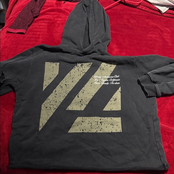 Shirts | Young La Slightly Cropped Block Logo Lifting Hoodie | Poshmark